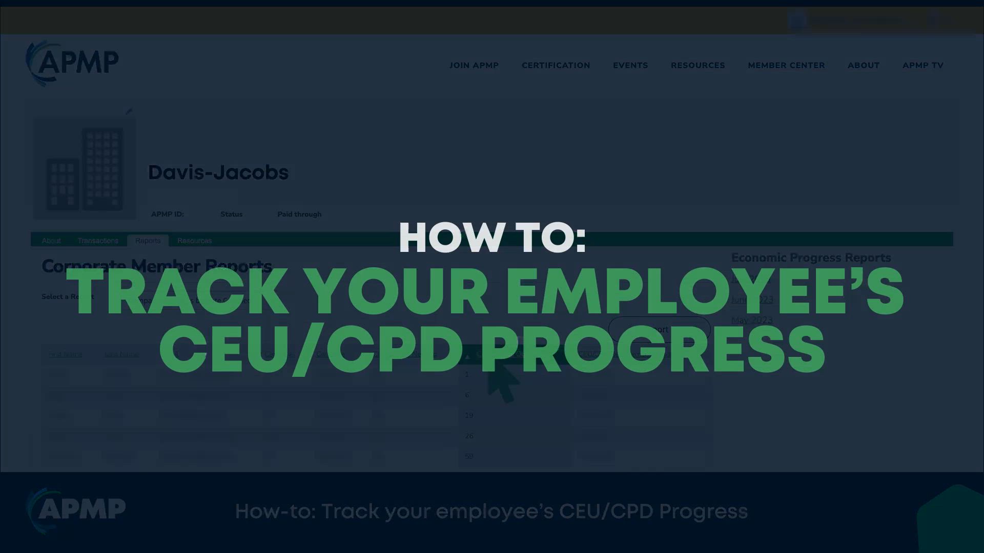 How to Track Your Employee's CEU/CPD Progress | APMP TV | Video ...